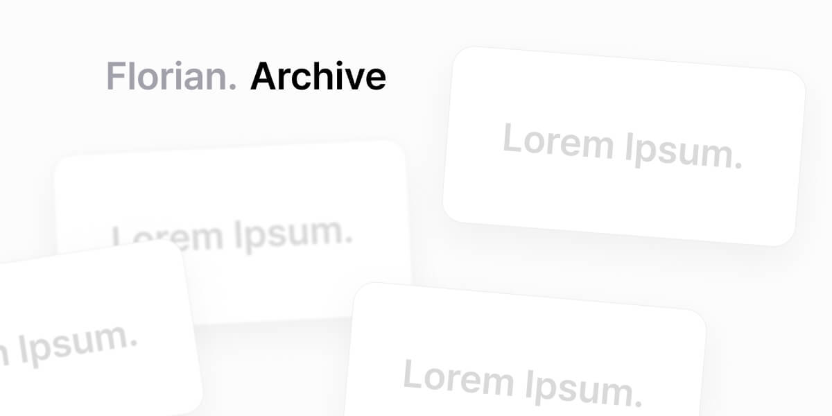 Archive | Florian - Design Engineer